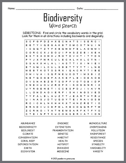Ecosystem Word Search Environment Wordsearch | Teaching Resources