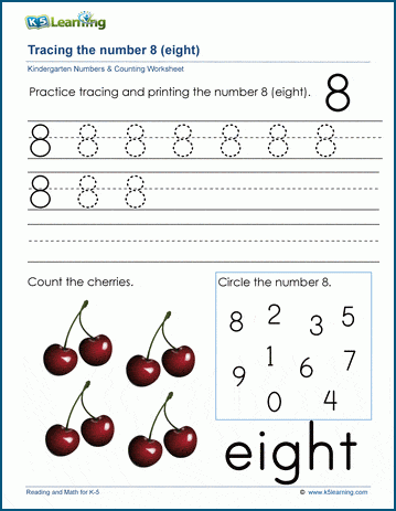 Free Printable Number 8 (Eight) Worksheets for Kids [PDFs] Brighterly ...