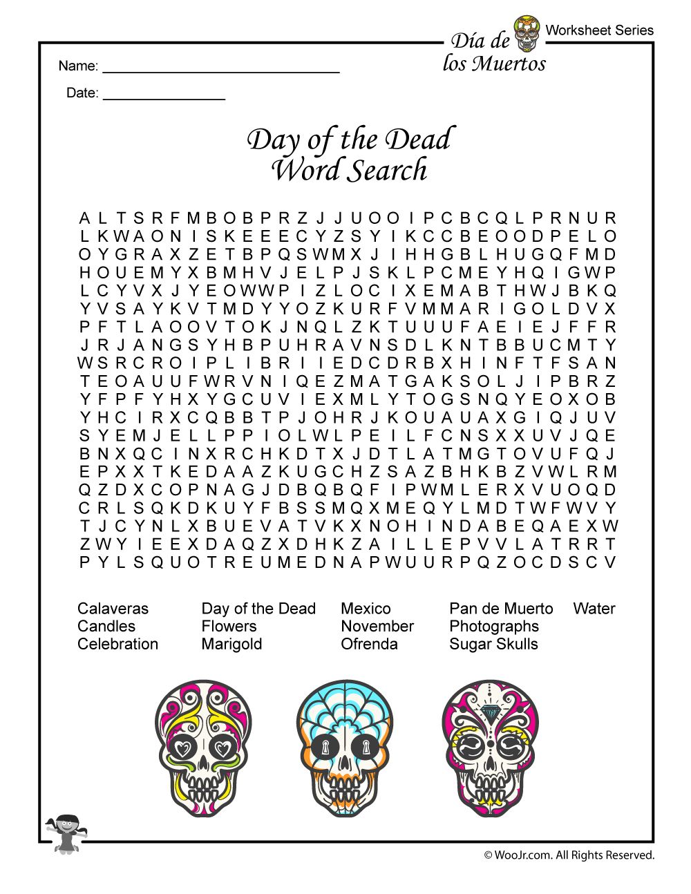 Day of the Dead Activities, Worksheets & Lesson Plan | Woo! Jr ...