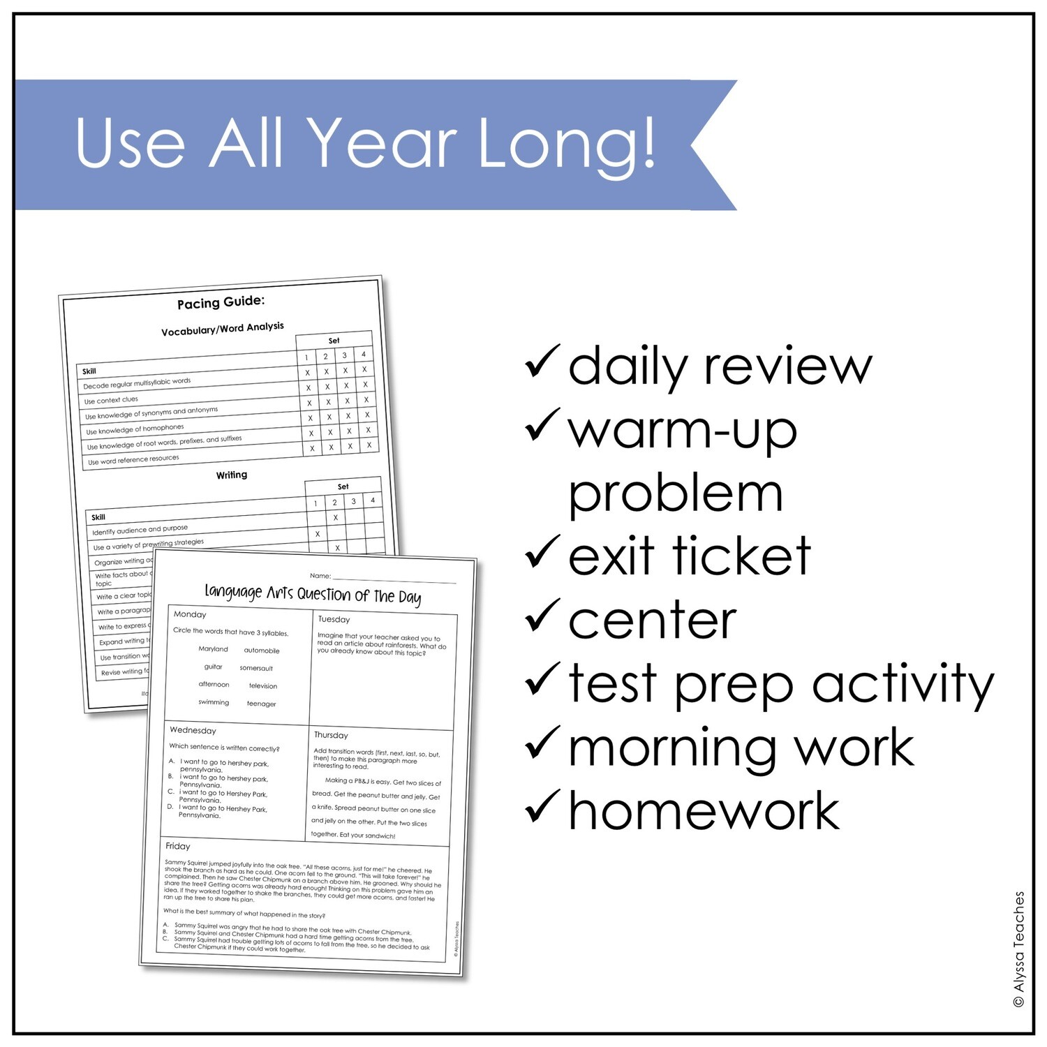 3rd Grade Daily Language Arts Review Worksheets - Worksheets Library