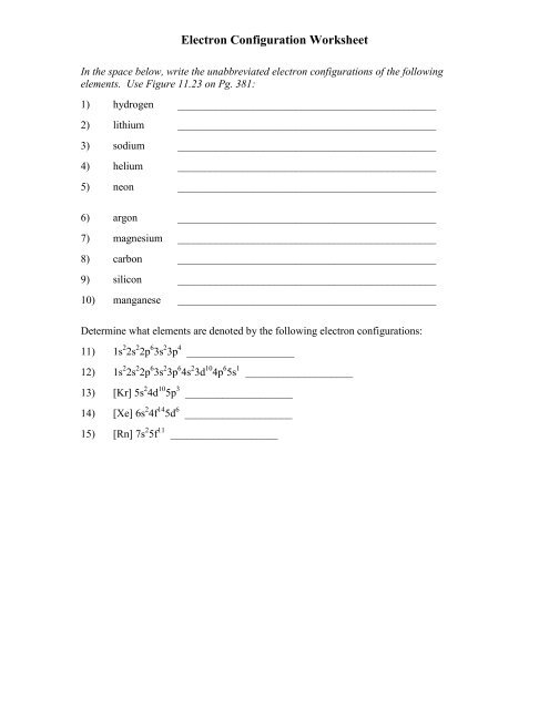 The Best Electron Configuration Practice Worksheet The Teach Worksheets Library
