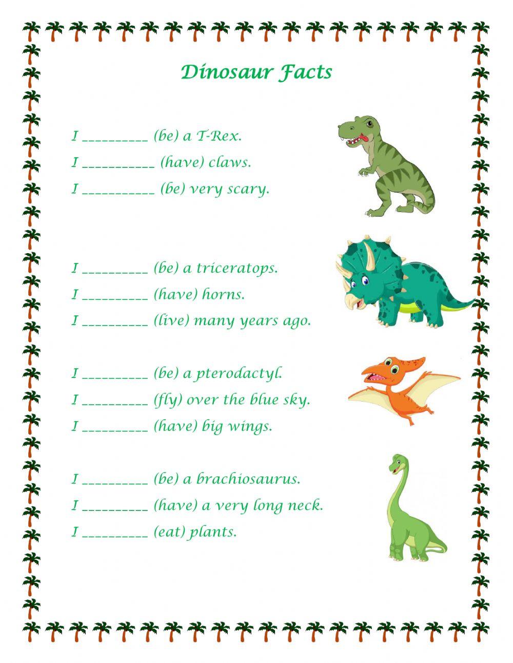 Dinosaur facts worksheet | Live Worksheets - Worksheets Library