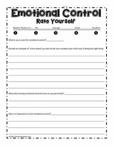 Emotional Control Worksheets - Worksheets Library
