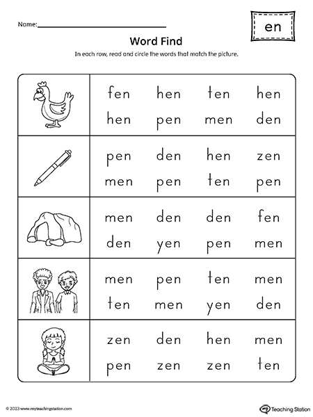 EN Word Family CVC Word Find Worksheet | MyTeachingStation.com - Worksheets Library