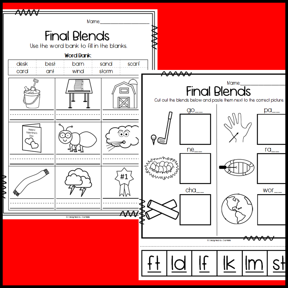 End Blends Worksheets - Worksheets Library