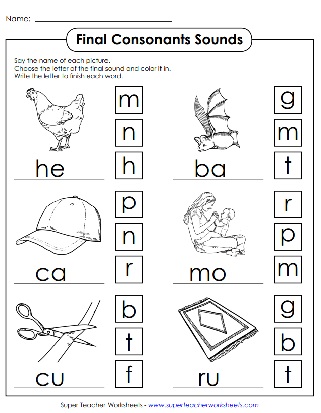 Ending Sound Sorts Cut and Paste Activities - Mrs. Richardsons Class - Worksheets Library