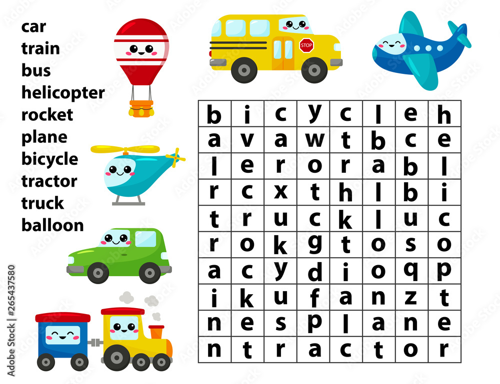 Word search game. Learn english words. For preschool kids activity ...