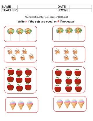 Free equal or not equal worksheet, Download Free equal or not equal worksheet png images, Free ...