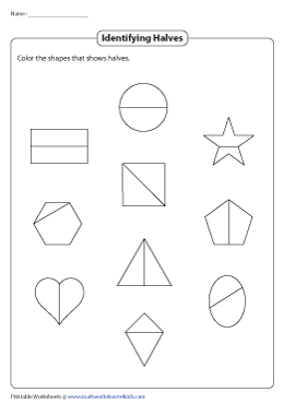 Halves, Thirds, and Fourths Worksheets - Worksheets Library