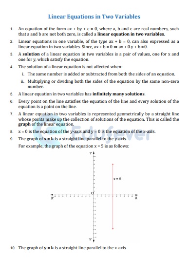 Class 9 Maths Chapter 4 Linear Equations In Two Variables Worksheet - Worksheets Library