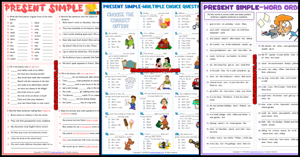 ESL Printable Grammar Worksheets and Exercises - Worksheets Library