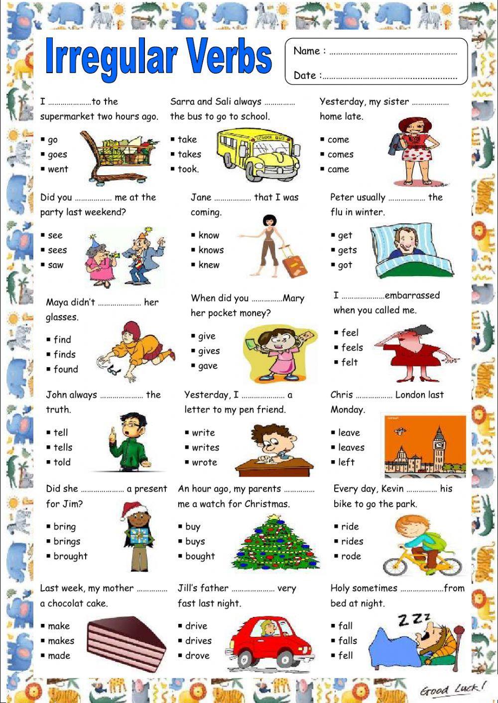 Irregular Verbs online exercise for Basic | Live Worksheets ...