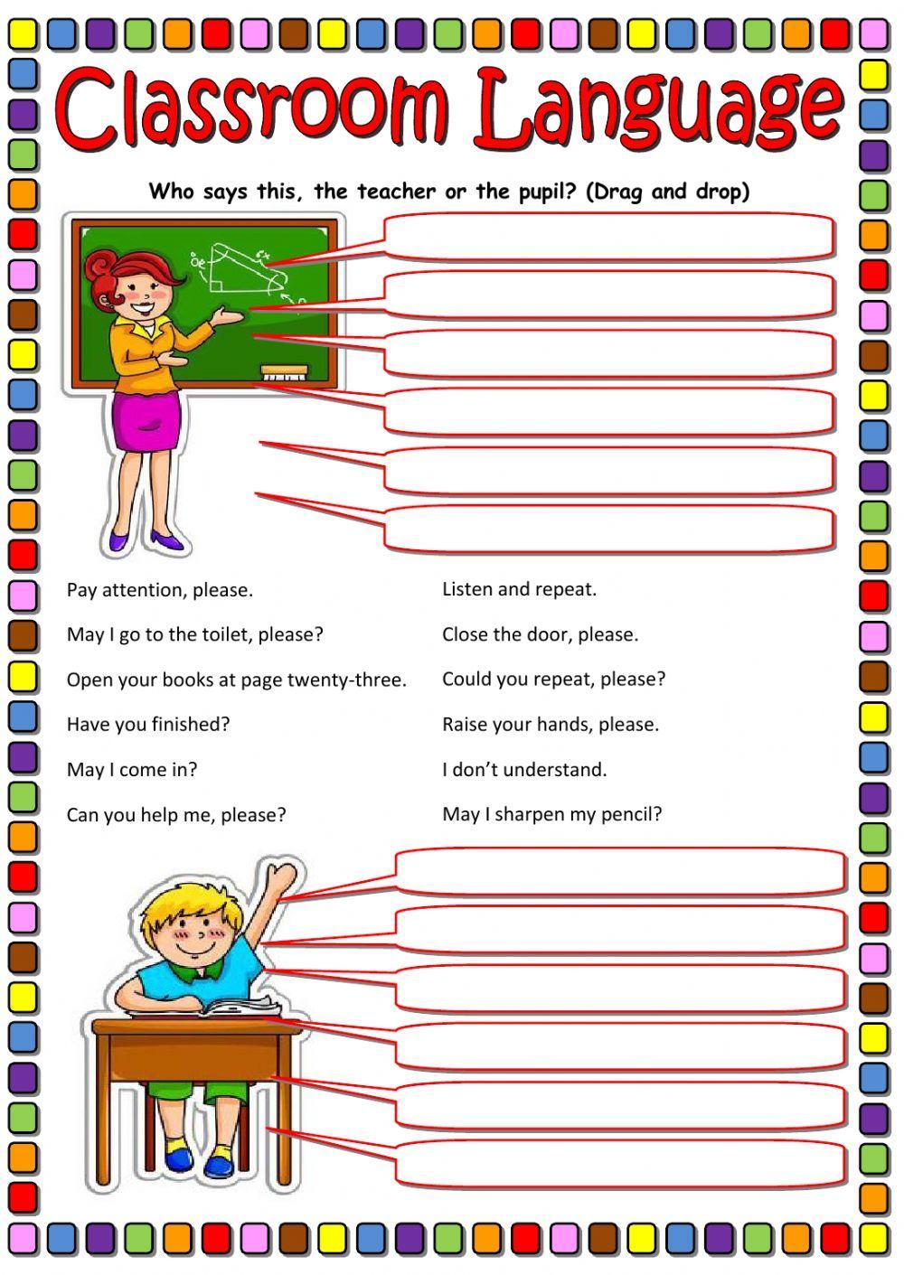 Classroom Language worksheet | Live Worksheets - Worksheets Library