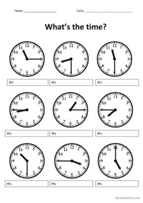 Telling Time - ESL worksheet by Kouchristou - Worksheets Library