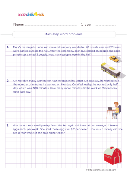 Math Word Problems Worksheets PDF | Estimation Exercises Worksheets ...
