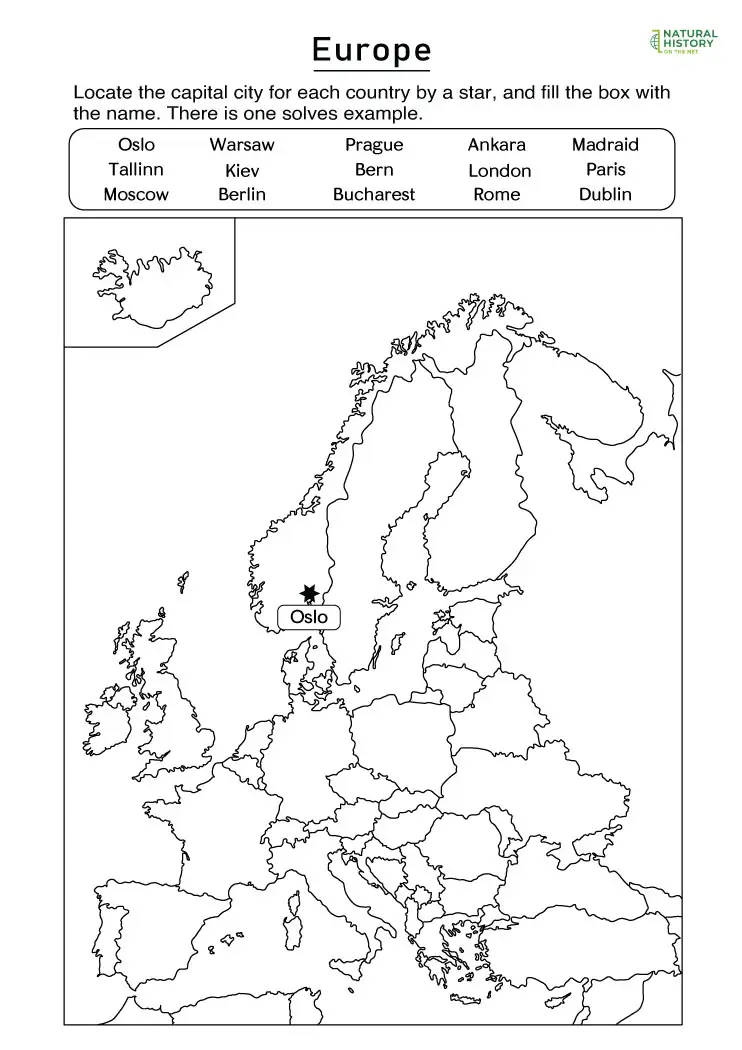 Free Printable Blank Map of Europe Worksheets - Worksheets Library