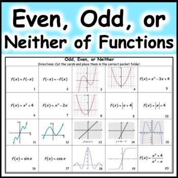 Free even and odd functions worksheet pdf, Download Free even and odd functions worksheet pdf ...