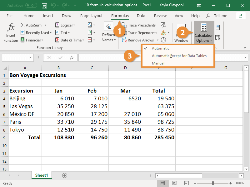 How to Manually Calculate Only the Active Worksheet in Excel - Worksheets Library