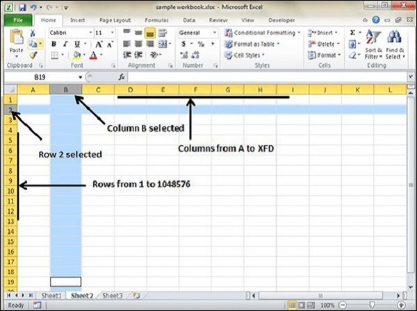 Rows & Columns in Excel 2010 - Worksheets Library
