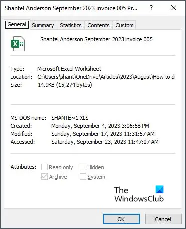 How to view or display Document Properties in Excel - Worksheets Library