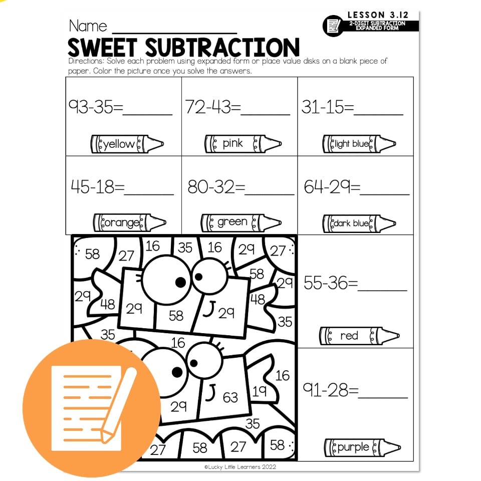Lucky To Learn Math 2 Digit Subtraction With Expanded Form Worksheets Library