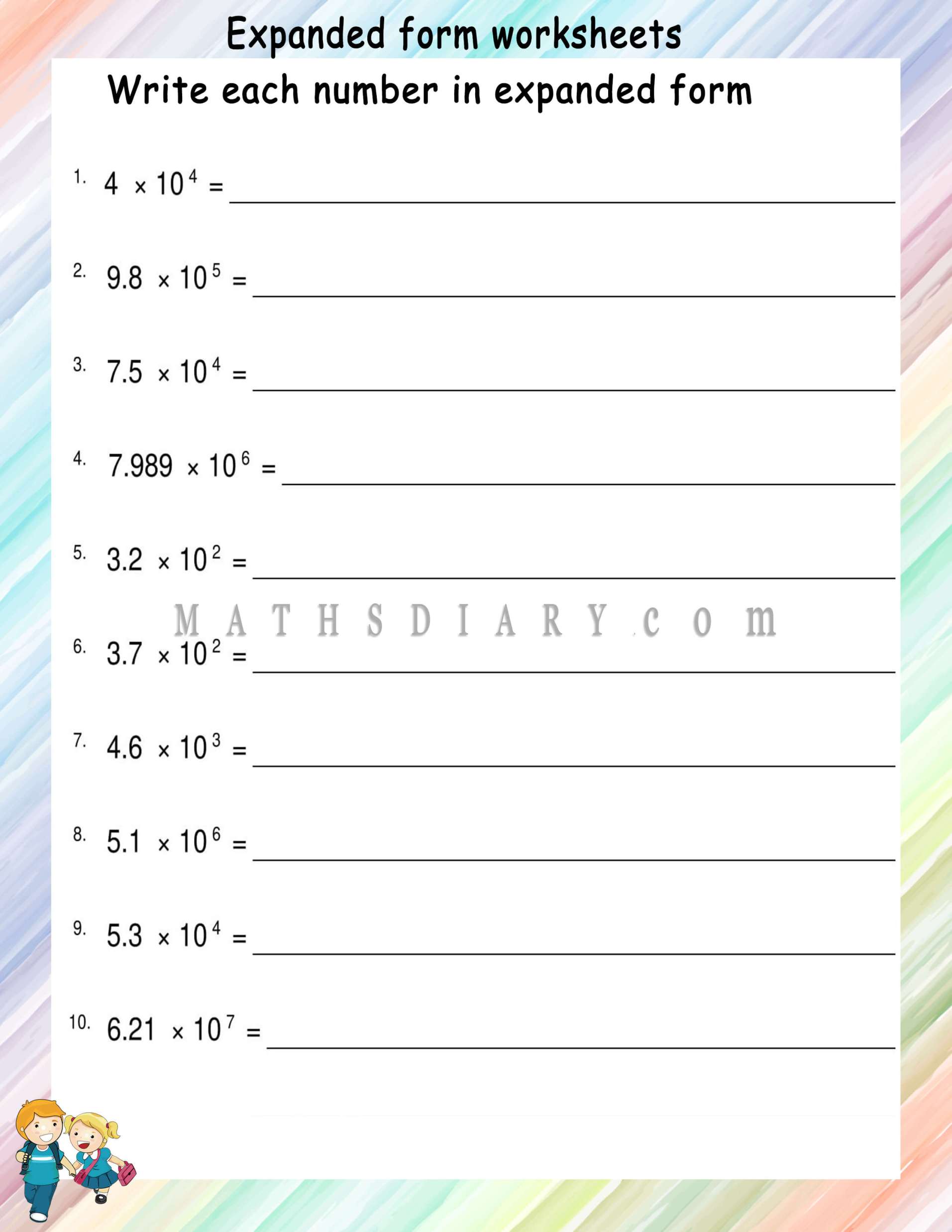 Scientific Numbers In Expanded Form Math Worksheets Worksheets Library