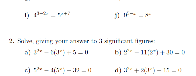 Solving Simple Exponential Equations Worksheets Library