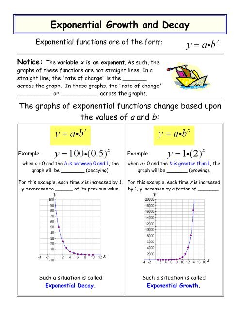 Exponential Growth and Decay - Worksheets Library
