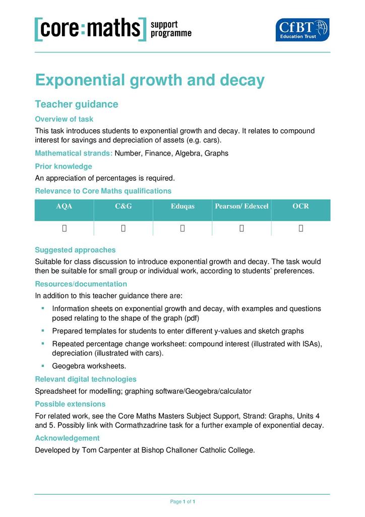 Modeling Exponential Growth and Decay Activity with Skittles ...