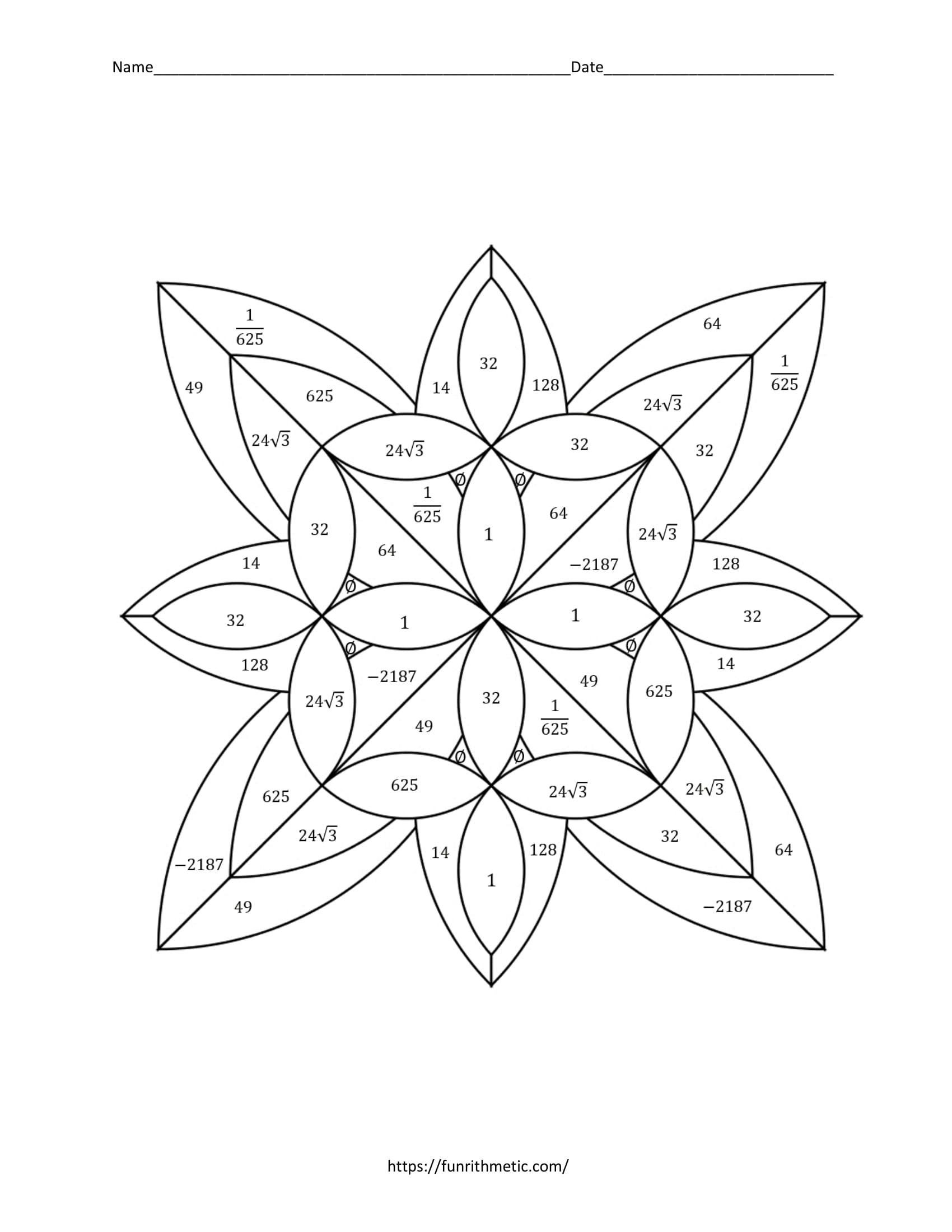 Eighth Grade Exponent Rules Practice and Color by Number - Worksheets ...