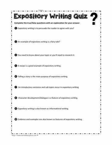Narrative or Expository? Worksheet for 2nd - 3rd Grade | Lesson Planet - Worksheets Library