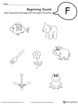 FREE* Beginning Sound of the Letter F | MyTeachingStation.com - Worksheets Library