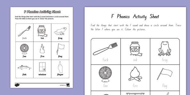 Free f sound worksheet, Download Free f sound worksheet png images, Free Worksheets on Clipart ...