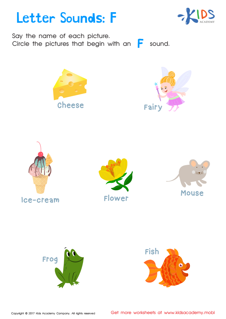 Letter F Sounds Worksheet: Free Printable PDF for Children - Worksheets Library