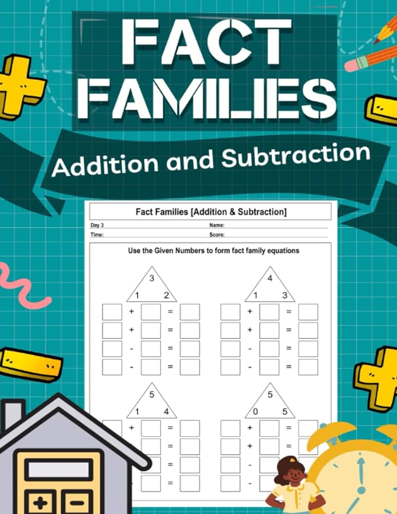Fact Families Addition and Subtraction: Math Fact Family Worksheets for ...