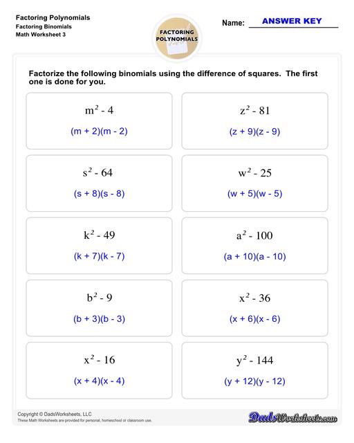 Free Printable Factoring Polynomials Worksheets [PDFs] - Worksheets Library
