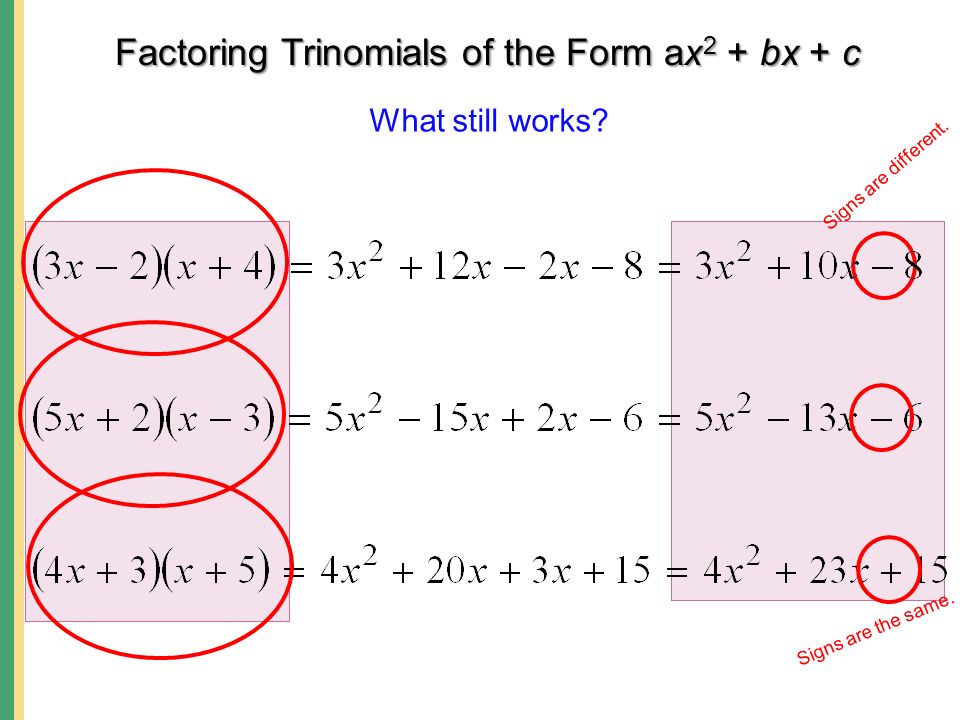 Free Factoring Trinomials Of The Form Ax2 Bx C Worksheet Download Free