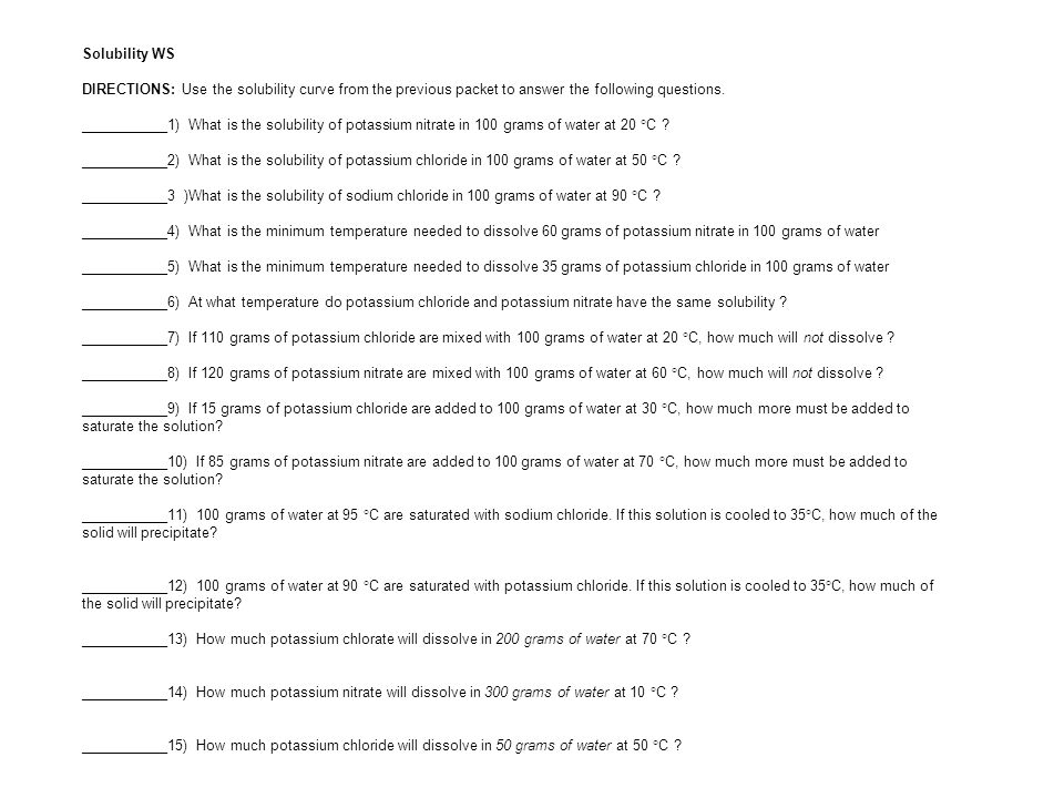 Solution Chemistry Test Review Work Stations Station 1 Worksheets Library
