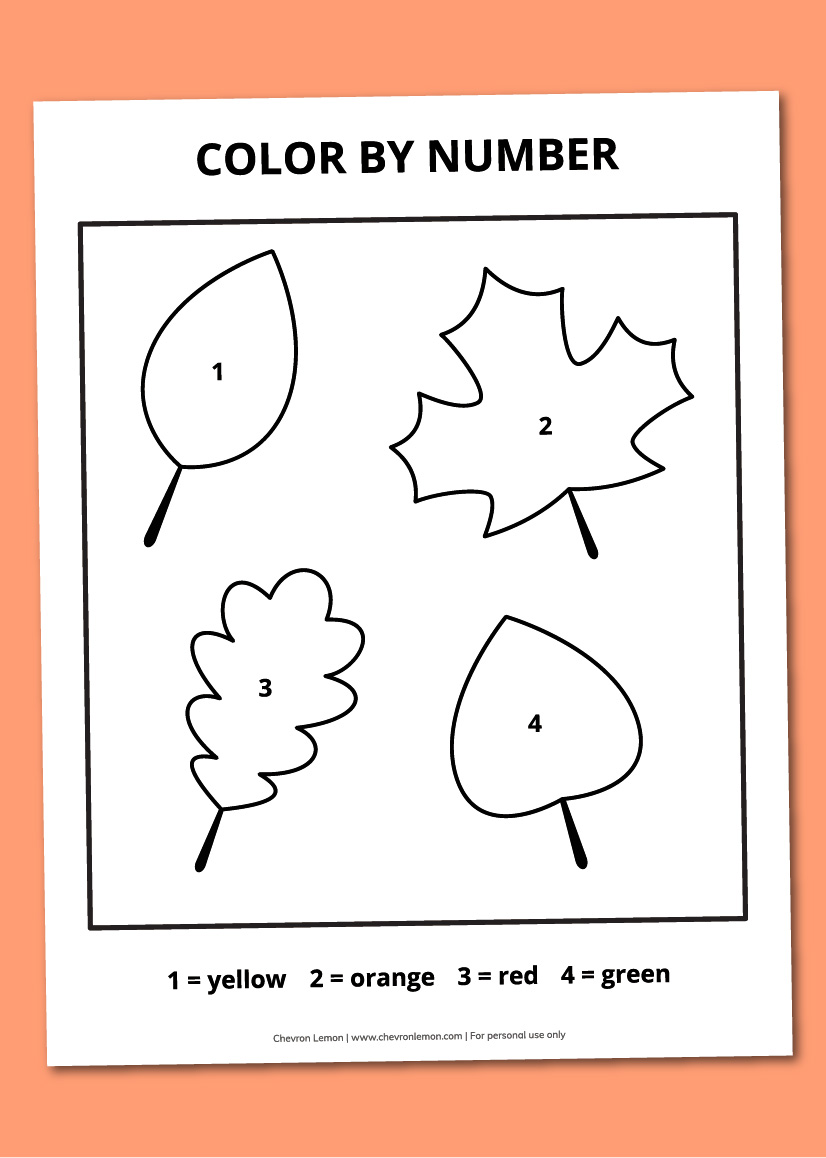 Free Printable Fall Color by Number Preschool Worksheets - The ...