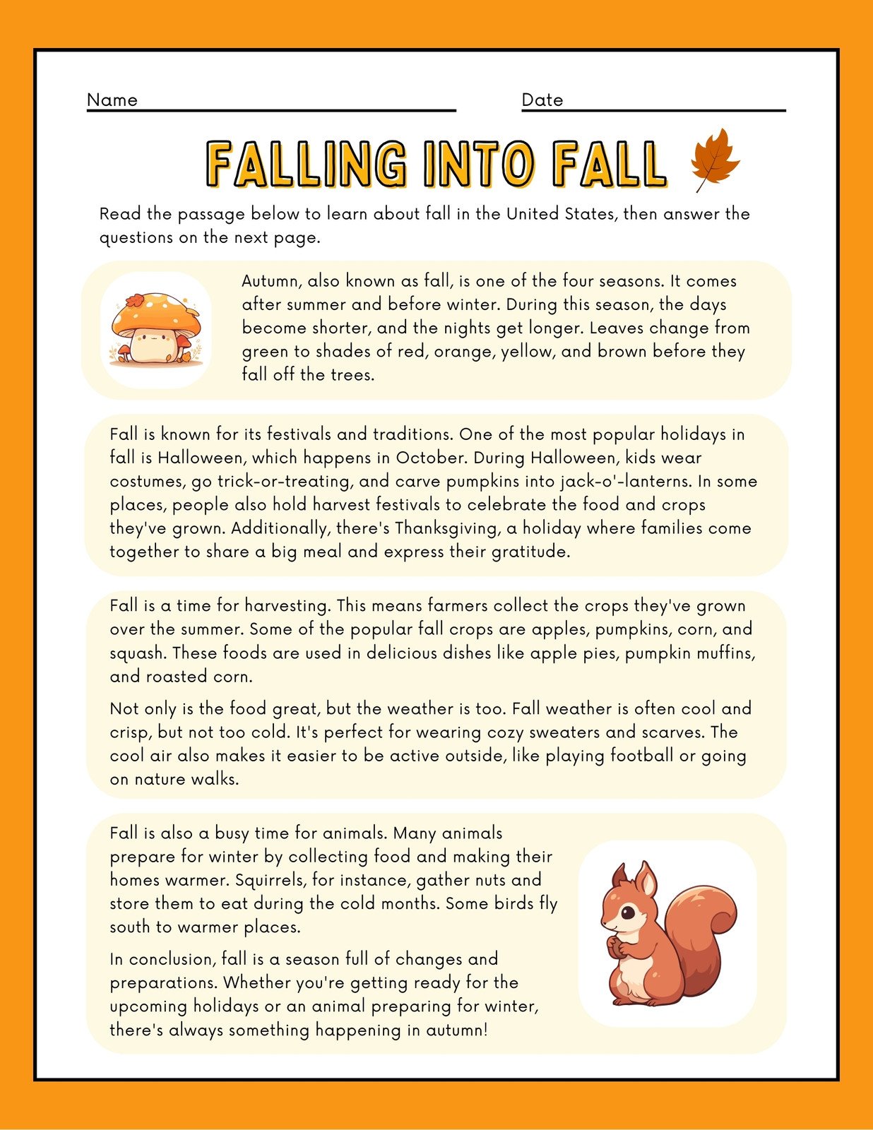 Free to edit autumn-themed worksheet templates | Canva - Worksheets Library
