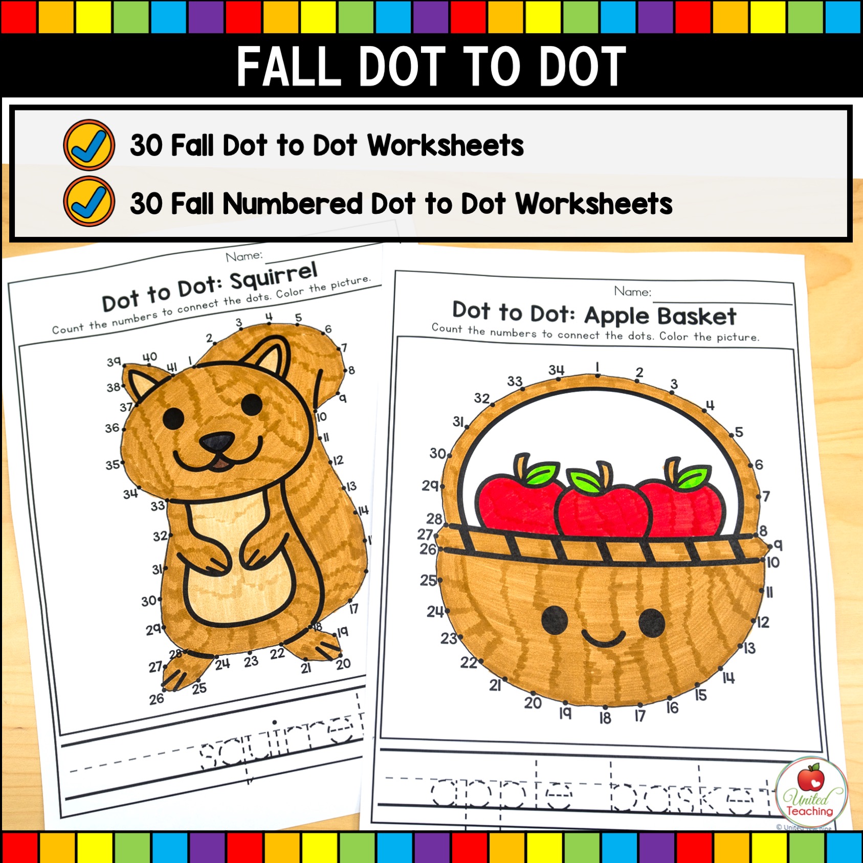 Fall Dot to Dots - Worksheets, Lessons, and Printables - Worksheets Library