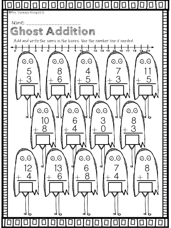 Free fall first grade addition worksheet, Download Free fall first ...