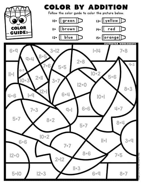 Free fall first grade addition worksheet, Download Free fall first ...