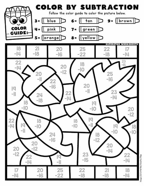 Fall First Grade Math Worksheets Autumn Worksheets