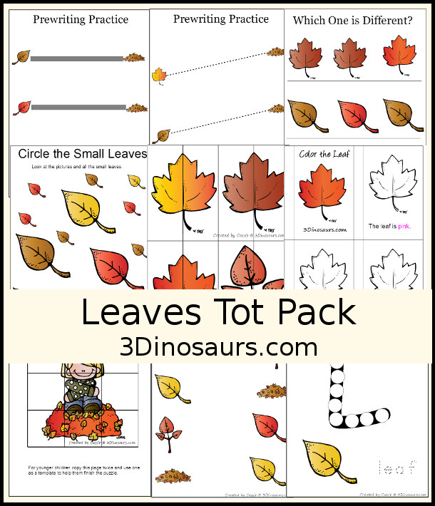 Free Leaves Activities Pack for Tot, Preschool, PreK, Kindergarten ...