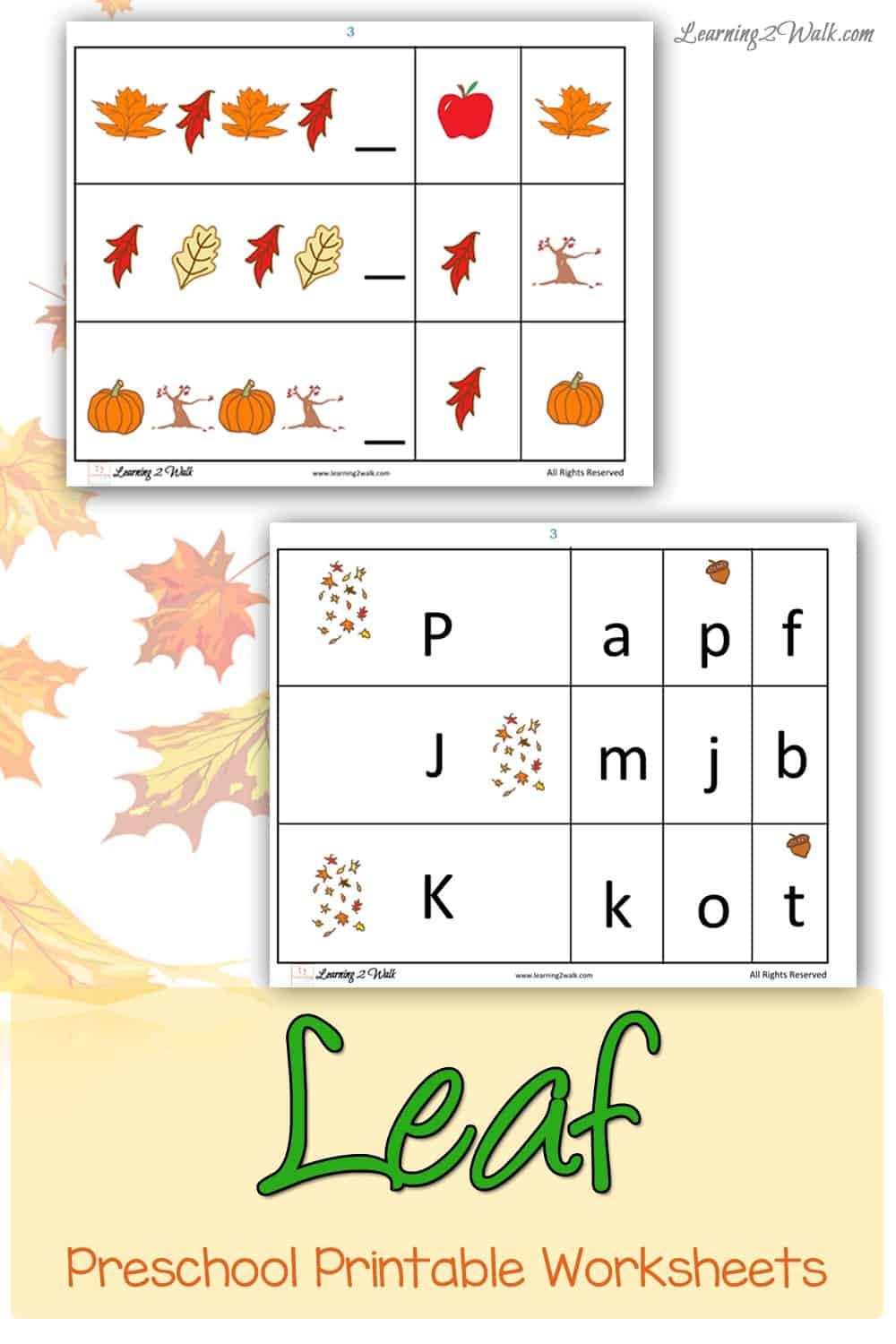 Free Fall Leaf Preschool Printable Worksheets - Worksheets Library