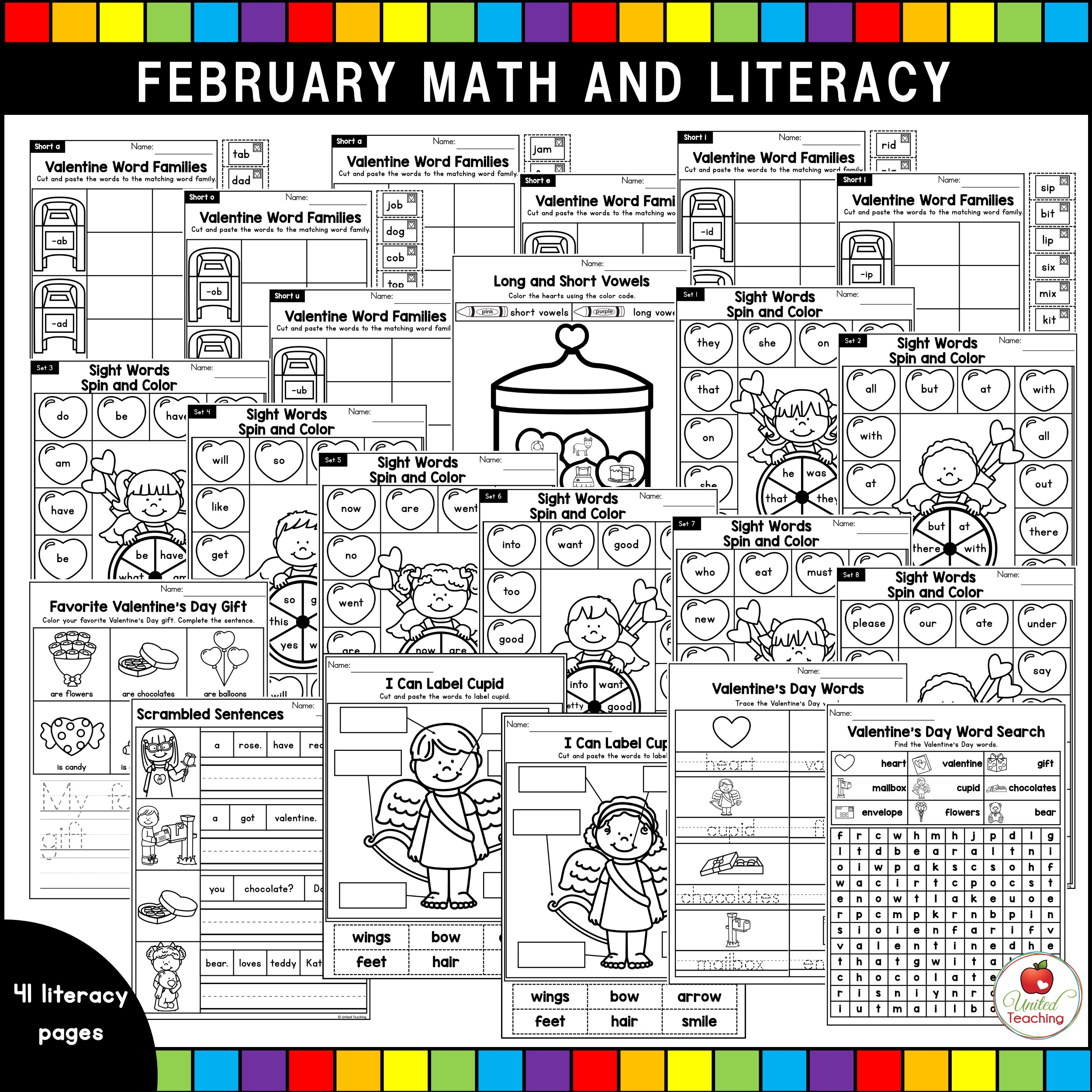 Valentines Day Kindergarten Worksheets and Activities No Prep ...