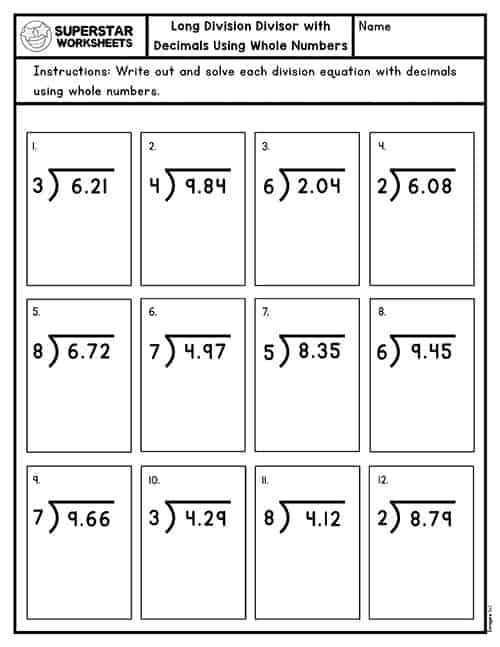 Long Division Worksheets - Superstar Worksheets - Worksheets Library