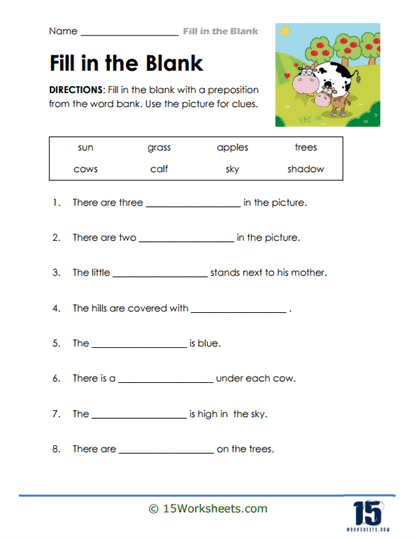 Fill in the Blank Worksheets - 15 Worksheets.com - Worksheets Library