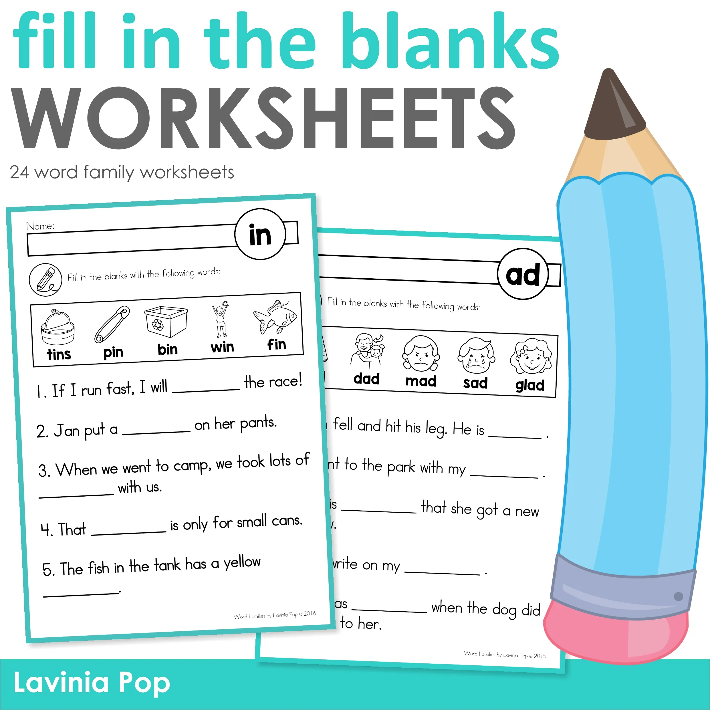 Fill in the Blanks Word Family Worksheets - Worksheets Library